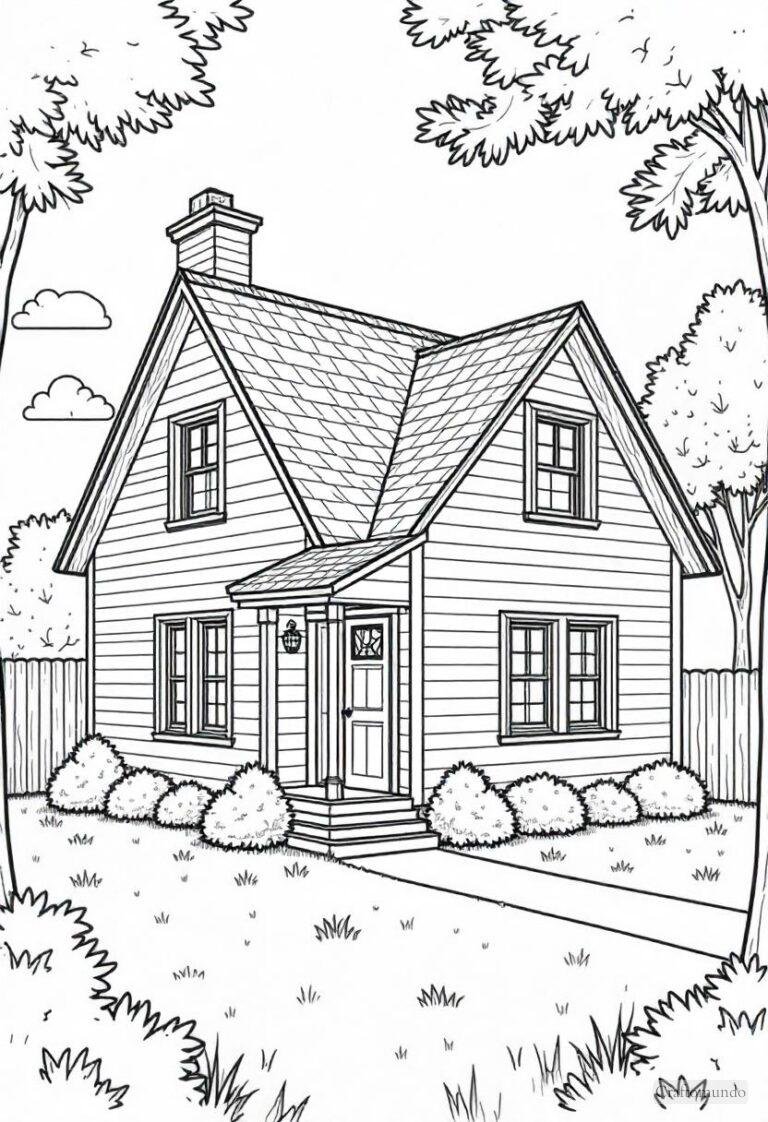 32 House Coloring Pages - CraftoMundo