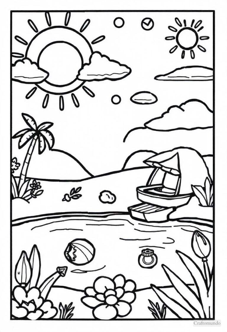 28 Beach Coloring Pages For Kids - CraftoMundo