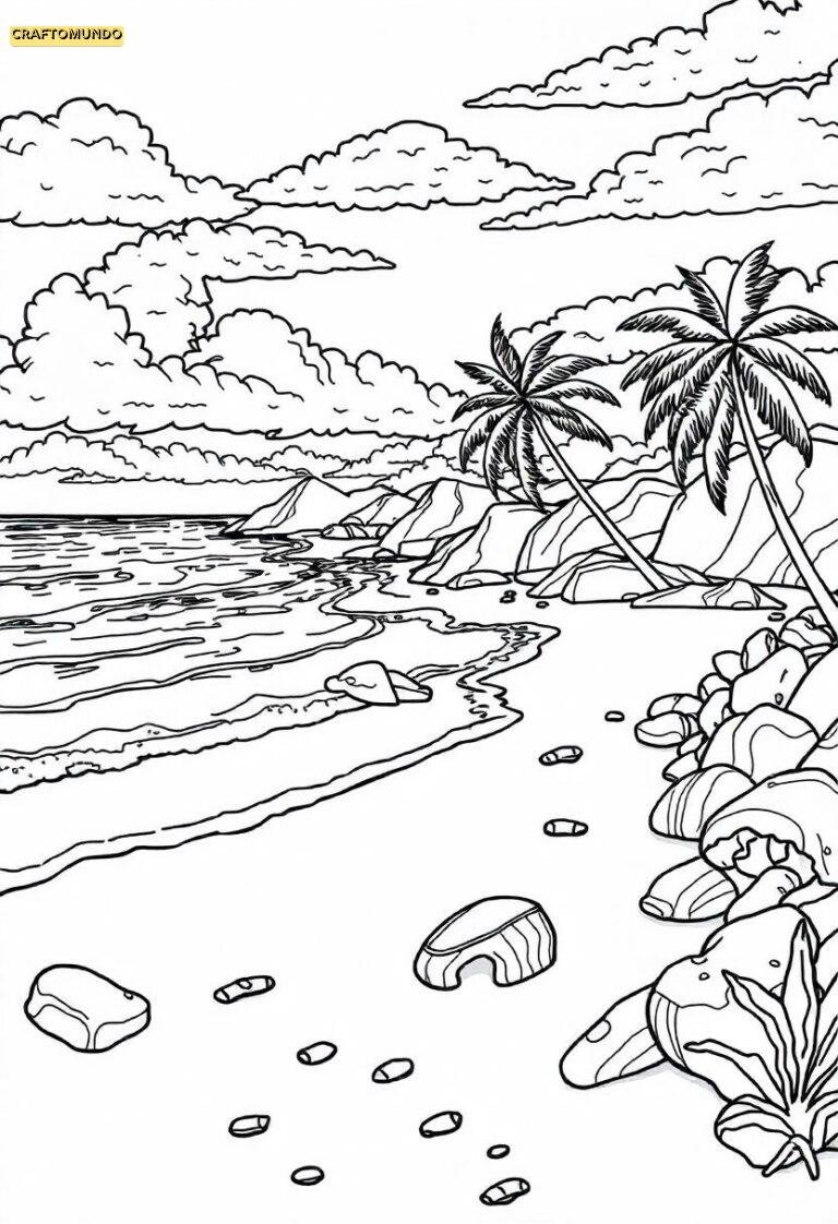 27 Beach Coloring Pages - CraftoMundo