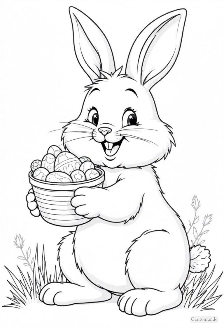 26 Easter Bunny Coloring Pages - CraftoMundo
