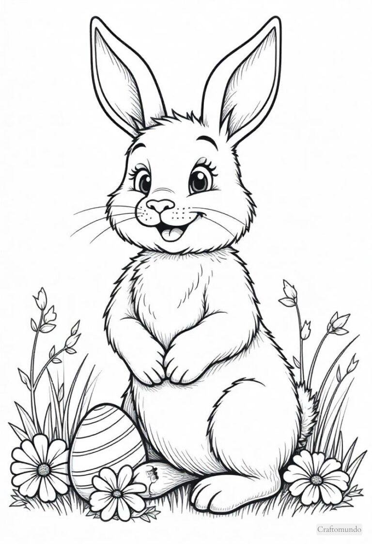 26 Easter Bunny Coloring Pages - CraftoMundo