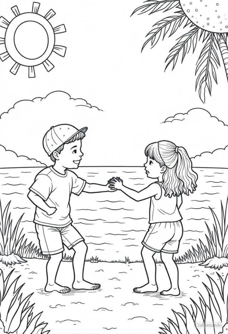 28 Beach Coloring Pages For Kids - CraftoMundo