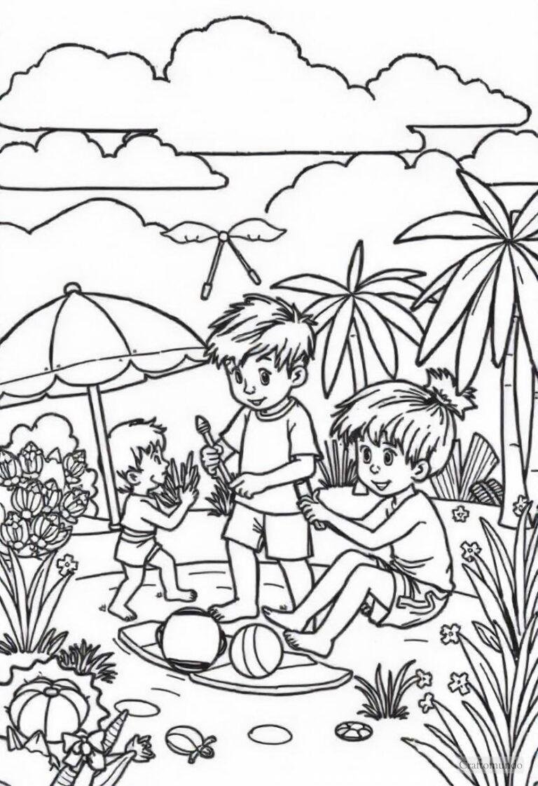 28 Beach Coloring Pages For Kids - CraftoMundo
