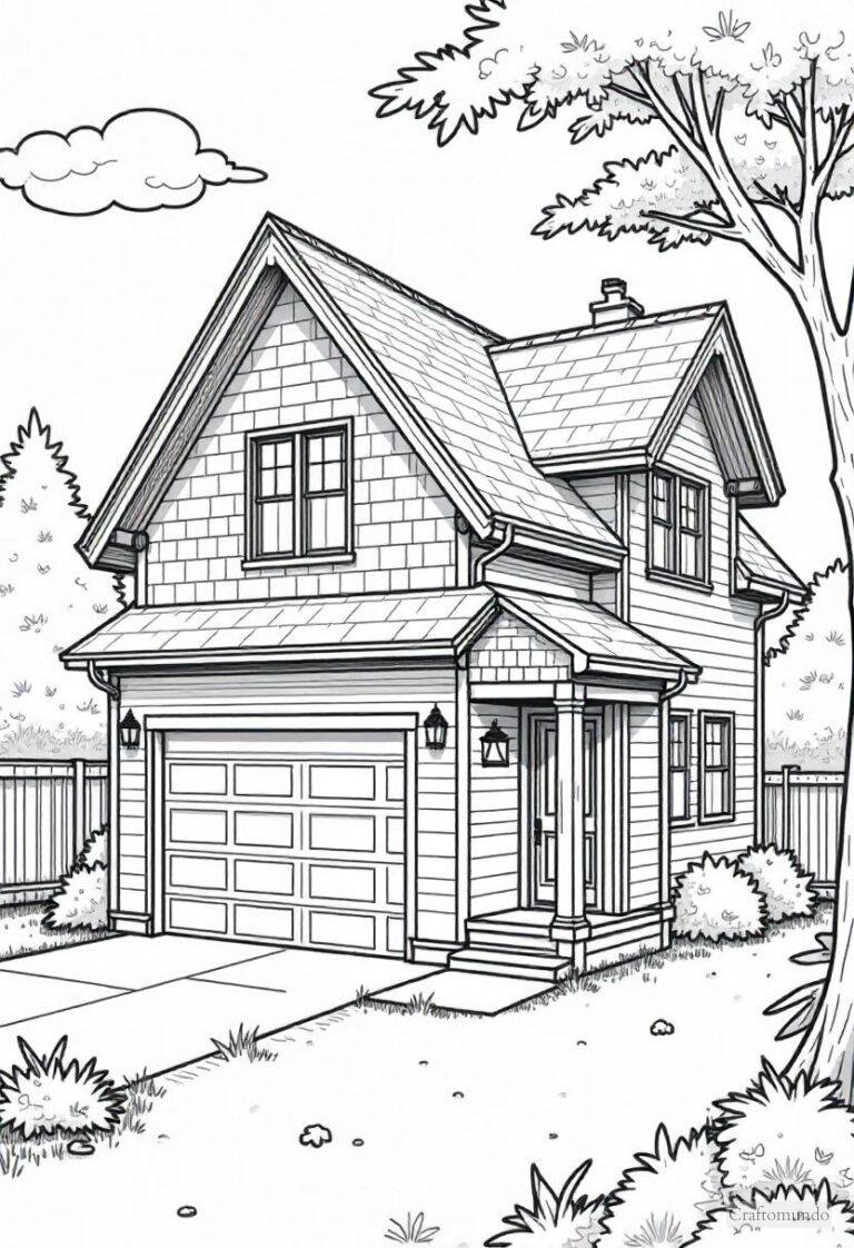 32 House Coloring Pages - CraftoMundo