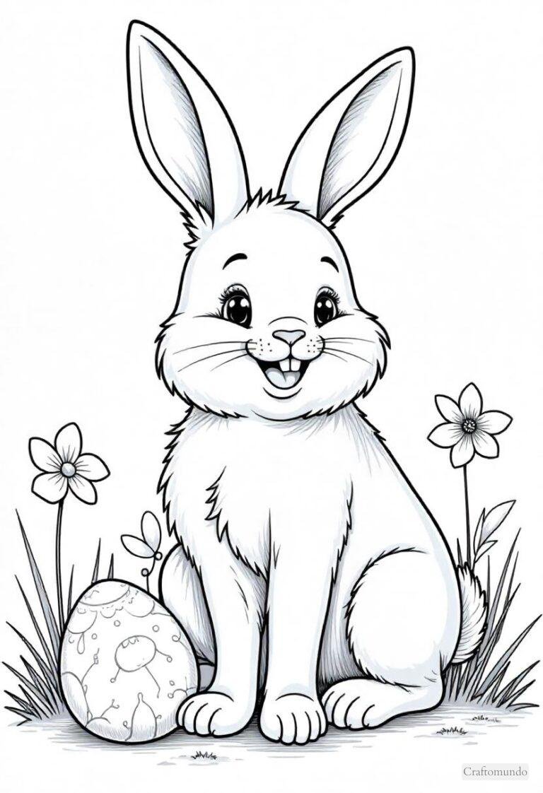 26 Easter Bunny Coloring Pages - CraftoMundo