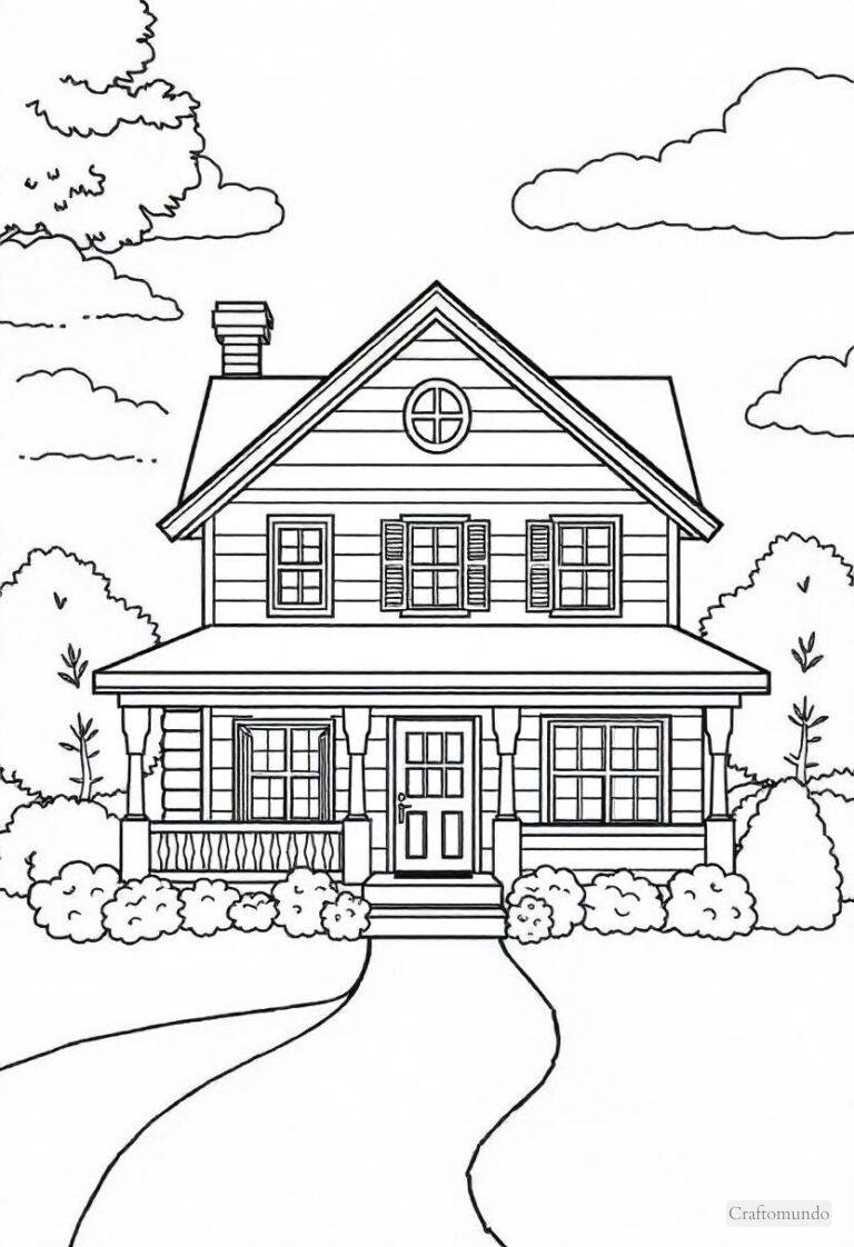 32 House Coloring Pages - CraftoMundo
