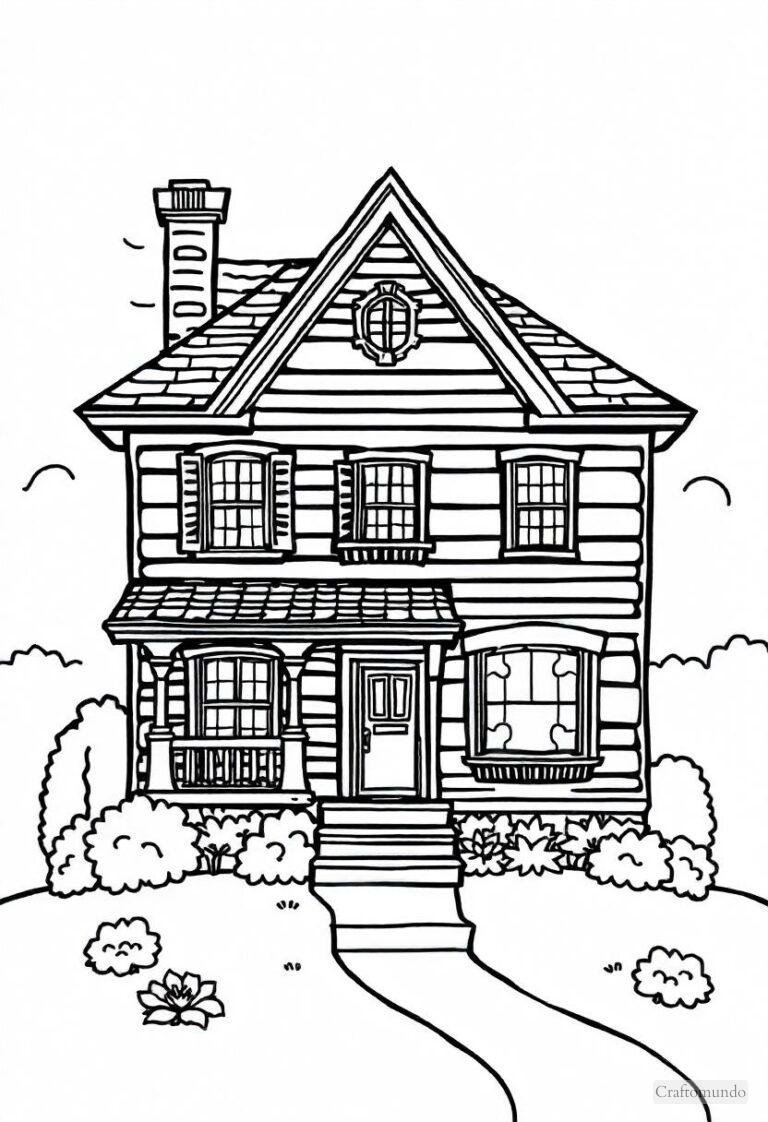32 House Coloring Pages - CraftoMundo