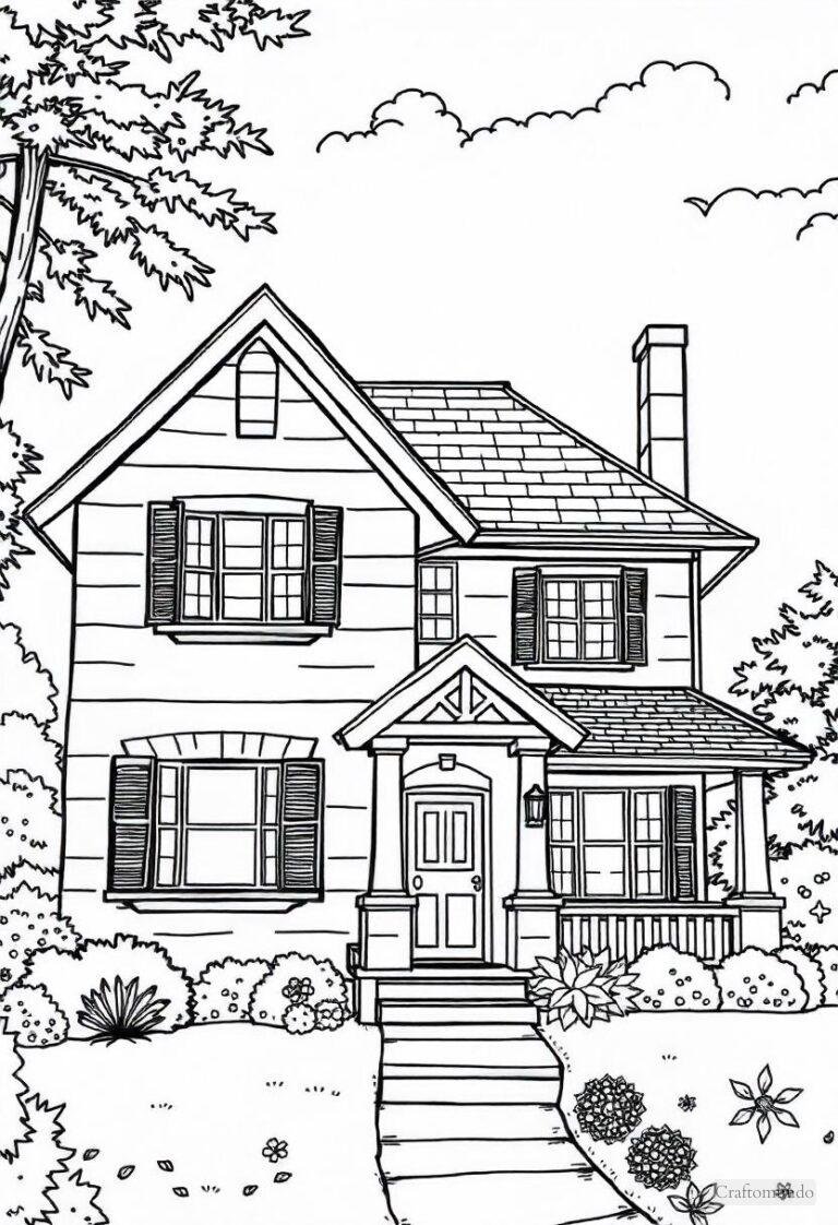 32 House Coloring Pages - CraftoMundo