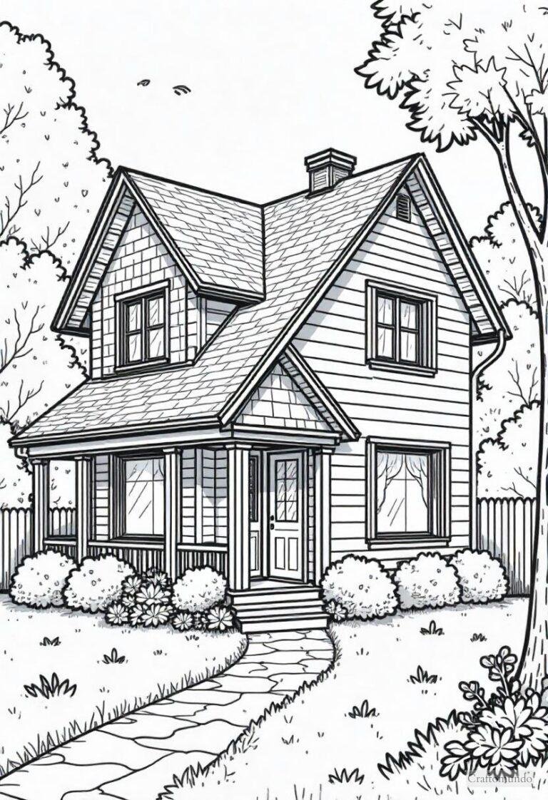 32 House Coloring Pages - CraftoMundo