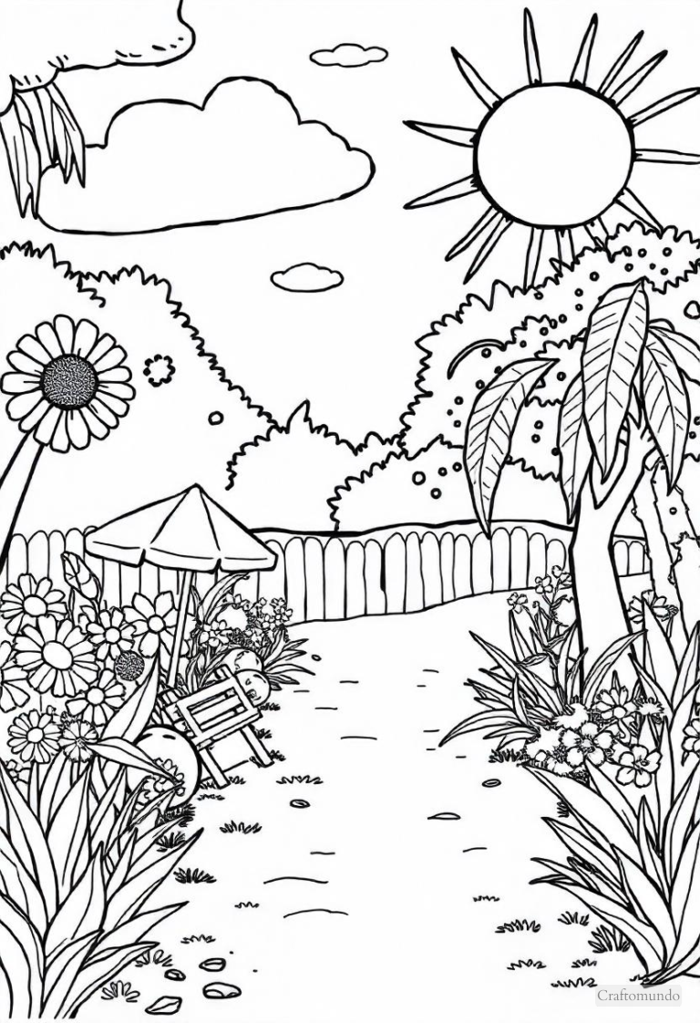 43 Summer-Themed Coloring Pages - CraftoMundo