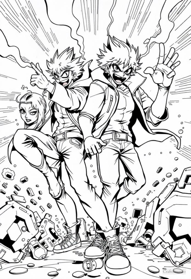 50 Manga Coloring Pages - CraftoMundo