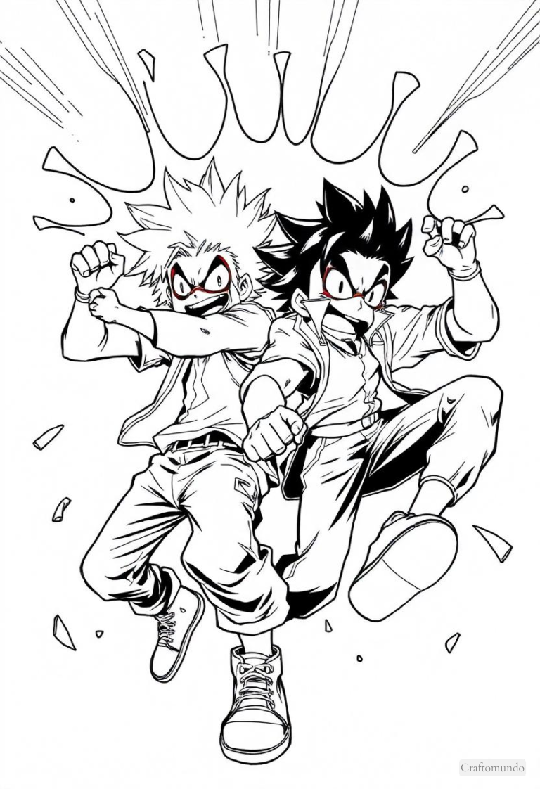 50 Manga Coloring Pages - CraftoMundo