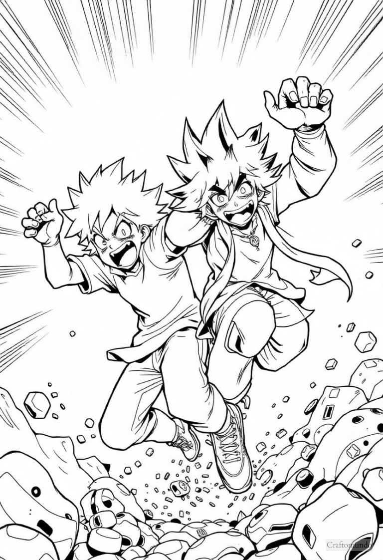 50 Manga Coloring Pages - CraftoMundo