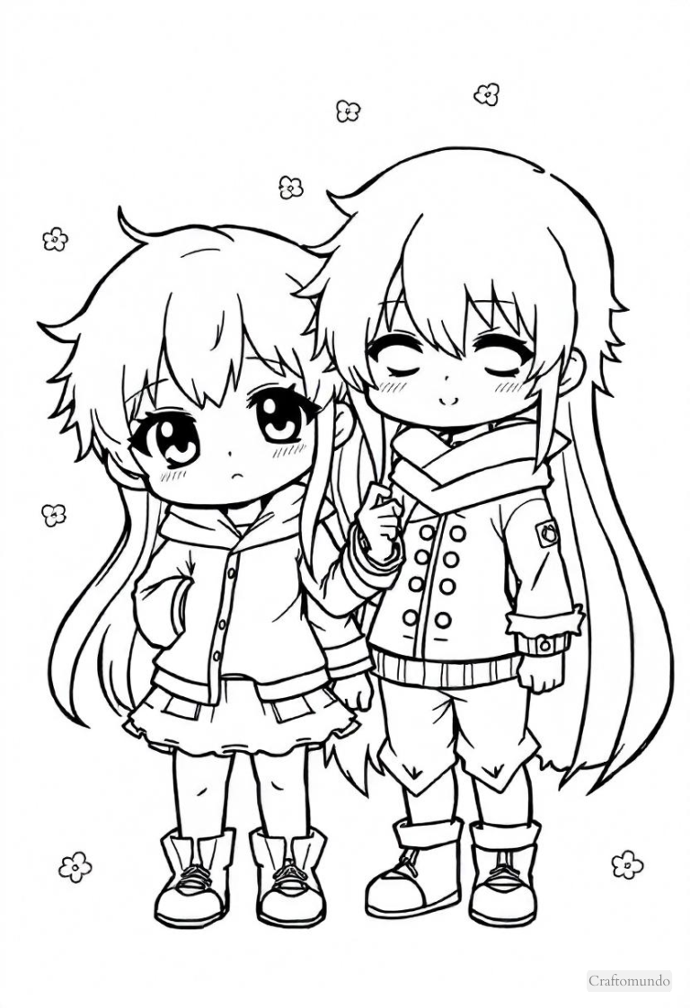 50 Chibi Coloring Pages - CraftoMundo