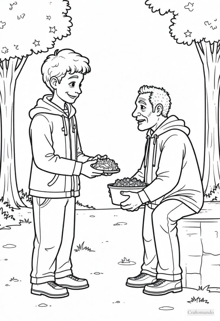30 Coloring Pages of People Helping Others - CraftoMundo