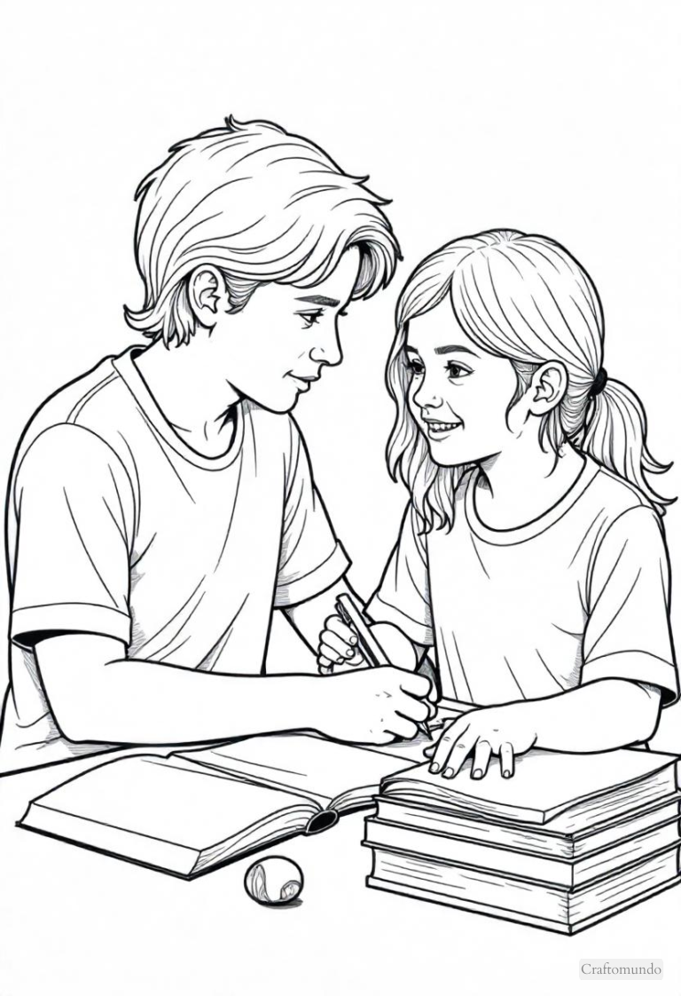 30 Coloring Pages of People Helping Others - CraftoMundo
