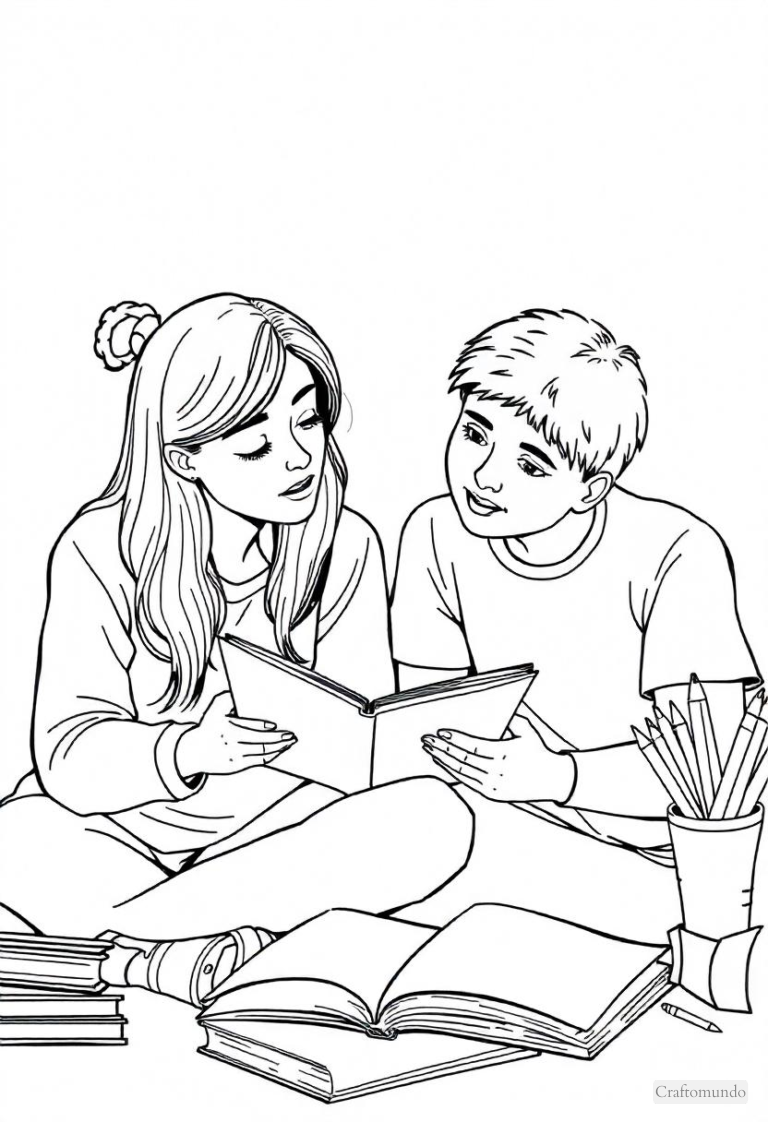 30 Coloring Pages of People Helping Others - CraftoMundo
