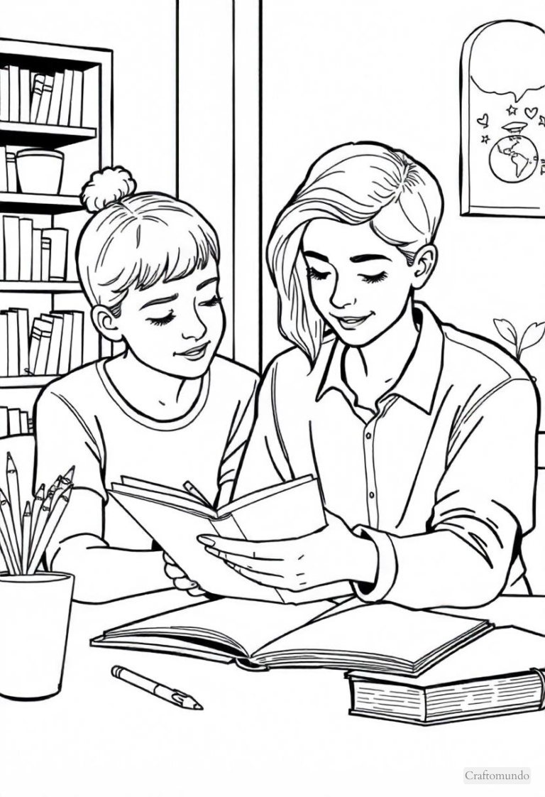 30 Coloring Pages of People Helping Others - CraftoMundo